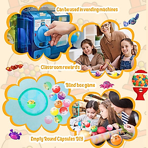 Libima 350 Pcs Vending Machine Capsules Empty 1.3 Inch Round Capsules Gumball Machine Capsules Clear Colored Plastic Capsules Small Random Color Plastic Containers for Toy Candy Party Favor Prize Gift