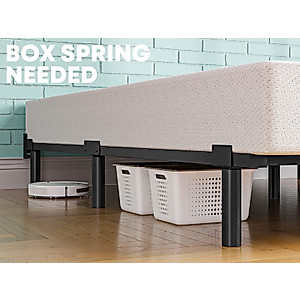 RLDVAY 7 Inch Metal Queen-Bed-Frame for Box Spring, Quick & Easy Assembly, Heavy Duty Queen Size Noise Free, Black