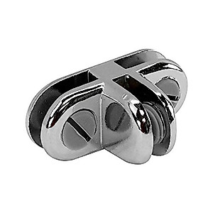 Prolinemax 5 Pc Chrome 3 Way Glass Connector 3/16'' Use Cubic Cubbie Connector Clip Tempered Glass