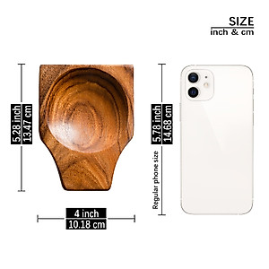 Hefild 2PCS Acacia Spoon Rests for Stove Top, Wooden Spoon Holders for Kitchen Counter, Cute Bamboo Coffee Spoon Rests, Cooking Spatula & Ladle Holders, Terrific Present for Festival