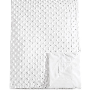 david's kids Minky Baby Blanket for Boys Girls Neutral, Soft Lightweight Micro Fleece Blanket with Double Layer, Dotted Backing, Breathable Receiving Blanket for Newborns, 30x40 Inches, White