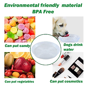 9 Pack Clear Plastic Plant Saucers (12 inch) Drip Trays Plant Plate Dish for Indoor Planters Flower Pots, Bulk