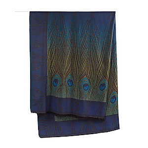 MMA Shawl Scarf Womens Shawls Warm Like Pashmina Scarf Wrap Evening or Day Peacock Design