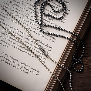 COPPERTIST.WU 925 Sterling Silver 3.1MM Ball Chain Necklace 65cm/25.6''| Oxidized 925 Sterling Silver Jewelry Gift