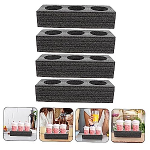 8 Pcs Milk Tea Drink Cup Holder Door Dash Supplies Car Cup Tray Beverage Carrier Cup Drink Carrier Tool Trays Coffee Cup Rack Outdoor Cup Tray Compost Pearl Cotton Porous re-usable