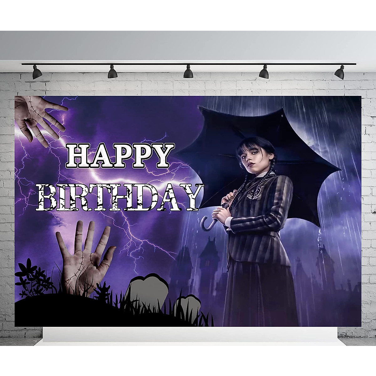 Wednesday Addams Birthday Backdrop | Kids Party Decor 5x3ft