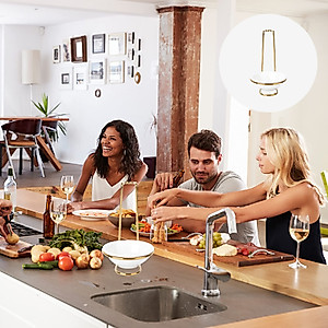 Zerodeko 1 Set Standing Spoon Rest, Upright White Ceramic Single Ladle Cooking Utensil Holder, Vertical Drip Catcher Dish with Stainless Steel Stand for Kitchen Counter