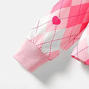 L.O.L. Surprise! Girl Skirt Set Long Sleeve Letter Print Sweatshirt Plaid/Pink Smocked Skirt Set 2PCS Clothes Set Outfit Pink 7-8 Years