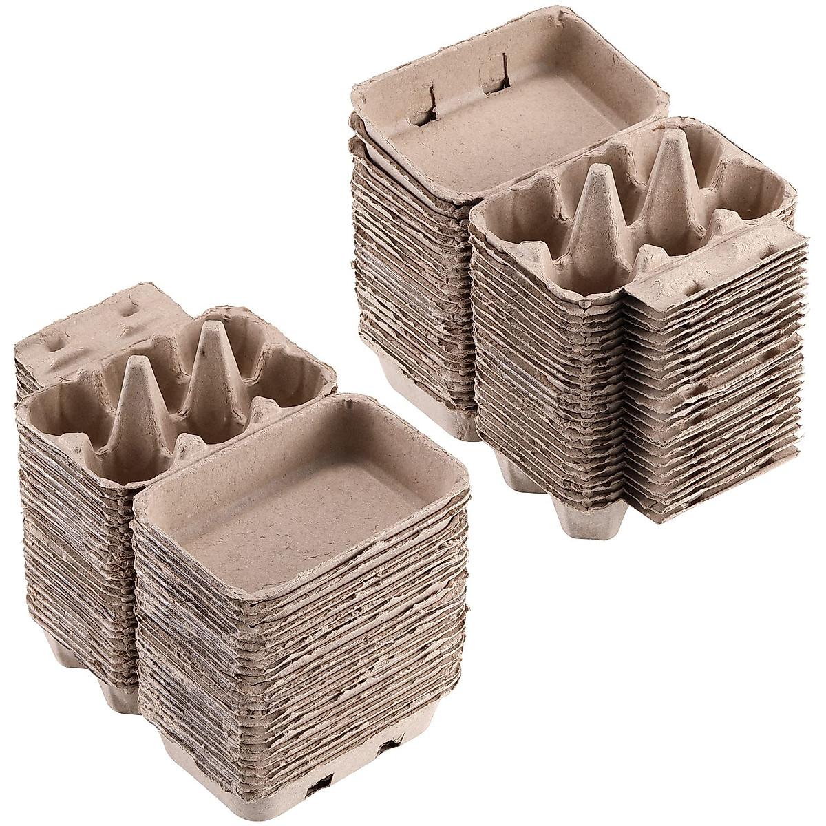 Half Dozen Egg Cartons 50 Pack, Blank Natural Pulp Egg Cartons 6 Count for Chicken Eggs Reusable, Storage Tray Strong for Holds Up to Six 6 Egg Carton Cardboard Paper Holder Container for Refrigerator