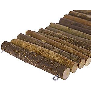 PINVNBY Wooden Bunny Ladder Bridge Rabbits Hideout, House, Tunnel,Rodents Chew Toys for Guinea Pig,Chinchillas,Hedgehogs,Ferrets,Rat and Small Animals-Extra Large(15.7 in X 24.8 in)