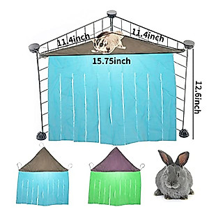 Nuatpetin Guinea Pig Hideout, 2PCS Corner Hideaway Fleece Forest, Removable Small Animal Hamster Rabbit Bunny Corner Hideout for Guinea Pigs, Hanging Hamster Cage Accessories Ferret Corner House Hide