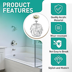 2Pcs Faucet Handle for Delta RP2391 - Single Clear Knob Handle Kit with Offset Hole for Shower/Tub, 2-1/2" x 2-1/8" Shower Knob Replacement for Delta Faucet RP2391 with Set Screw