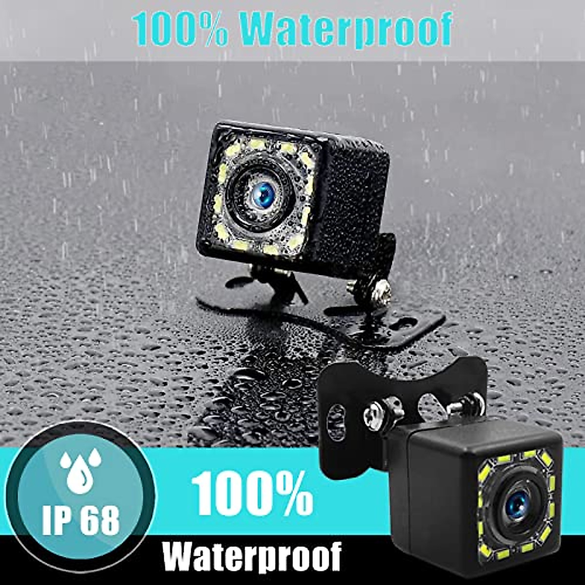 Car Backup Camera, Car Rear View Reverse Camera 12 LED Night Vision, Waterproof Dustproof 170°Wide Angle for Cars, Trucks, Pickups, Suvs