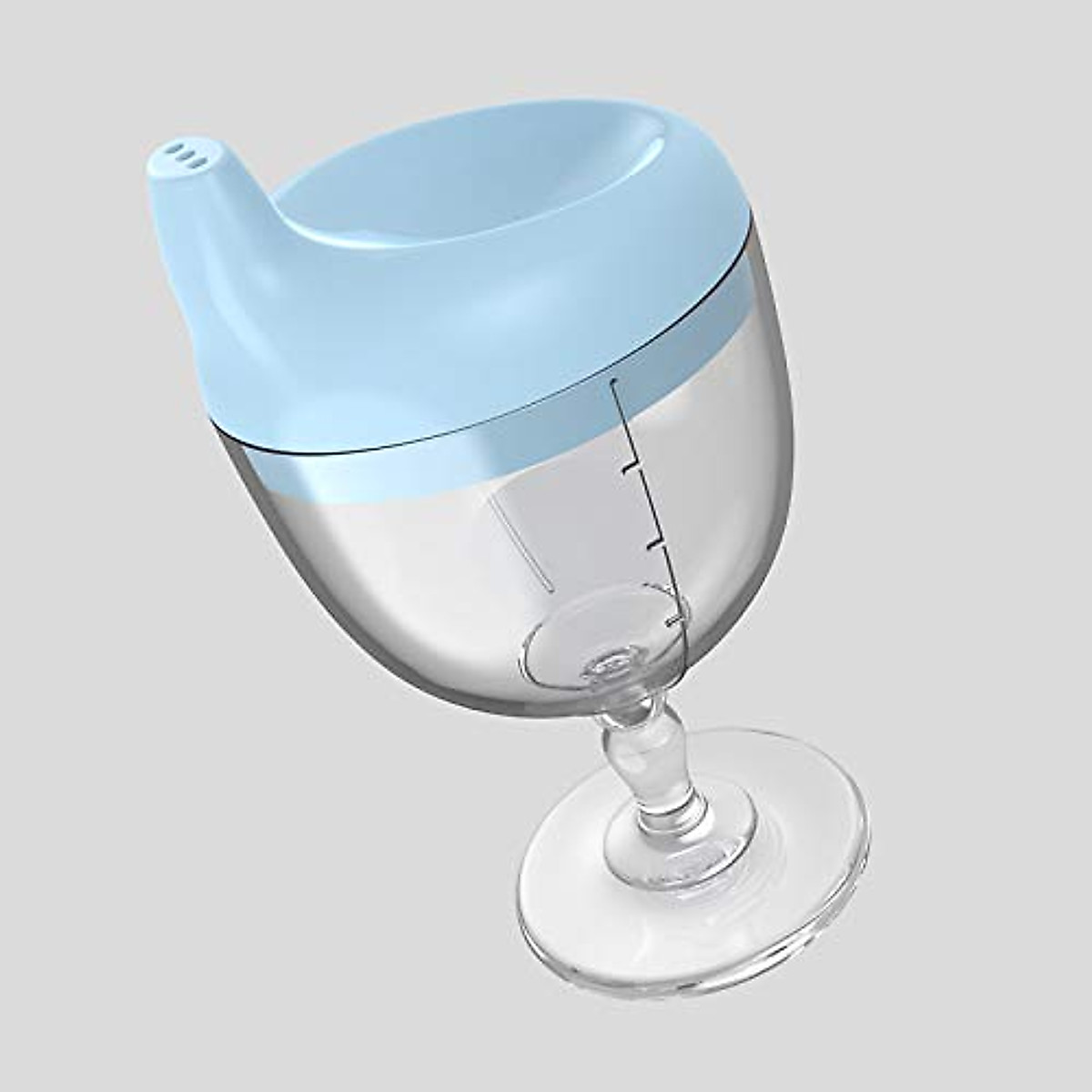 Crumye Prince Wine Sippy Cup, No Spill Wine Glass Sippy Cup for Baby Boy 12+ Months, Fancy Goblet Style Great for Your Prince Holidays Birthday Party Celebration, 5 Ounce(Blue)