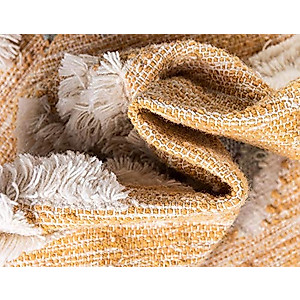 Unique Loom Mesa Collection Geometric, Natural Fibers, Southwestern, Bohemian Area Rug (2' 0 x 3' 0 Rectangular, Yellow/ Ivory)