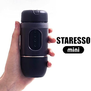 STARESSO TRAVEL Coffee Maker, Mini Portable Espresso Maker, 2IN1 Extra Small Manual Espresso Machine Compatible with NS Capsules and Ground Coffee,Travel Gadgets Perfect for Travel Camping Hiking