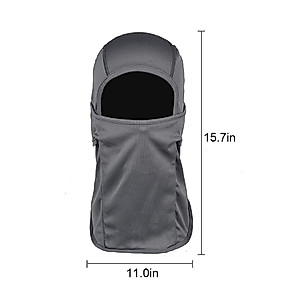 Balaclava Face Windproof Ski Mask Neck Warmer Tactical Hood Polyester 2 Pack Black