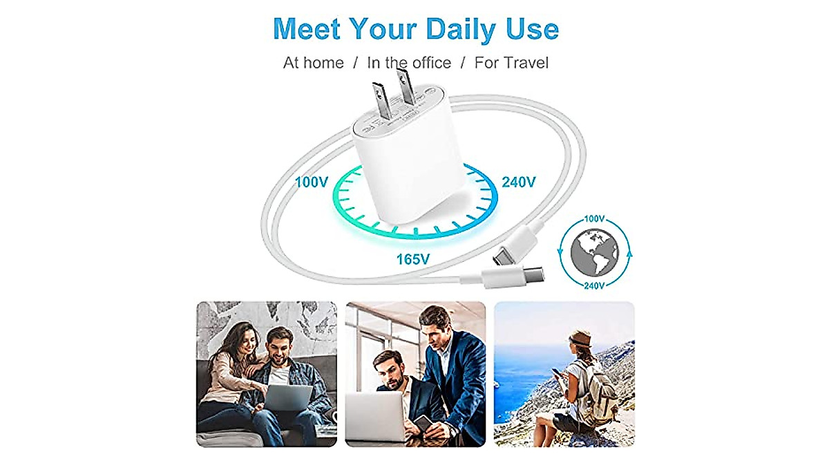 iPad Pro Charger Fast Charging,2 Pack 20W USB C Fast Wall Charger Block ...