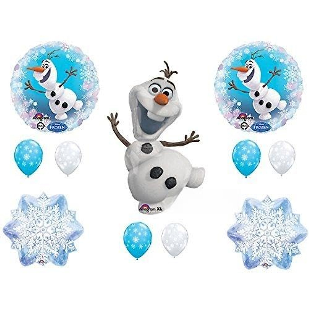 NEW!! OLAF SNOWFLAKES Balloons Birthday party Decoration Supplies Frozen Elsa
