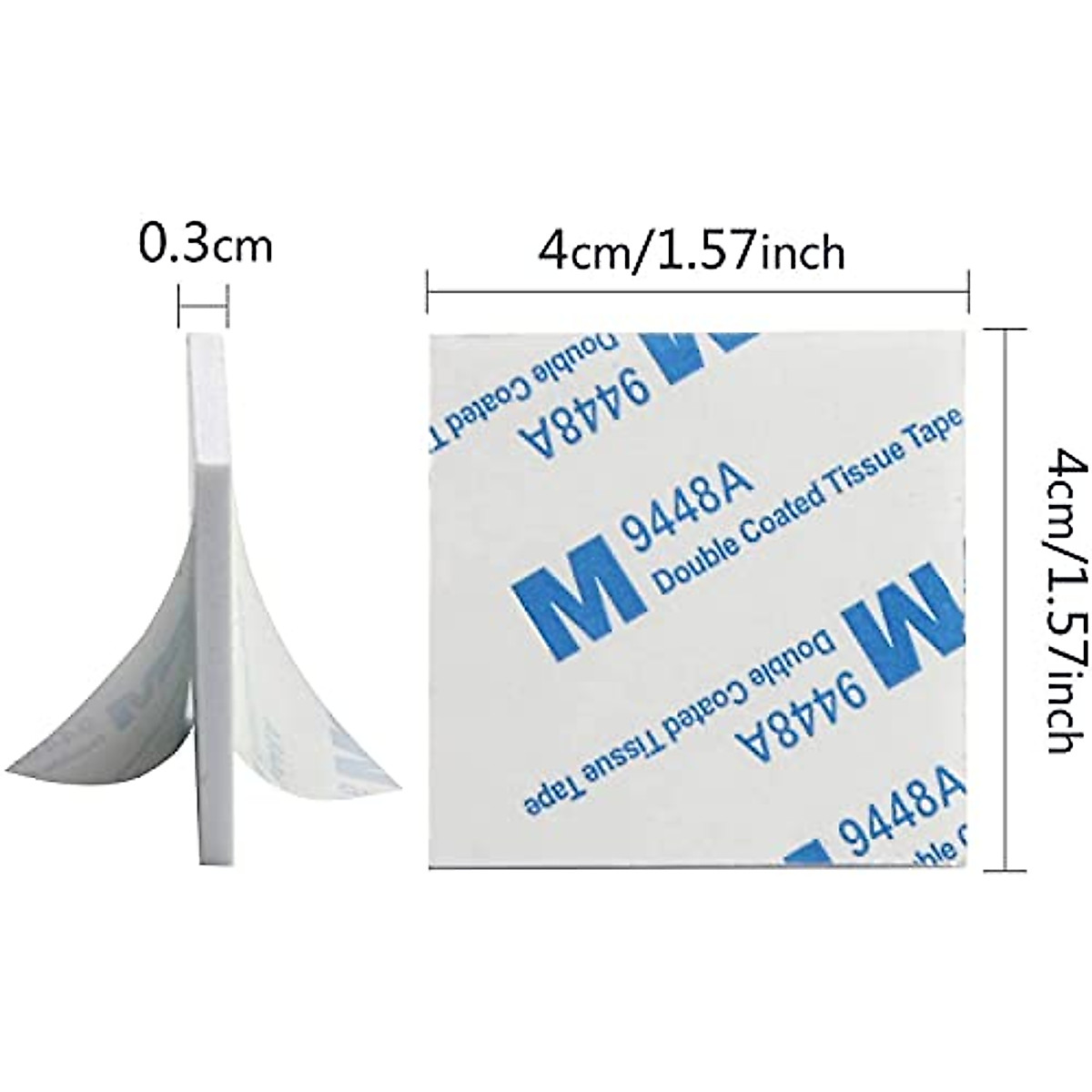 UPINS 120 Pack Square Double Sided Foam Tape Strong Pad Mounting Adhesive Tape (White)