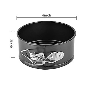 Alotpower Springform Pan Set of 4, 4 Inch Non-Stick Leakproof Round Cake Pans Small Cheesecake Pan with Removable Bottom Pan for Mini Cheesecakes, Pizzas and Quiches