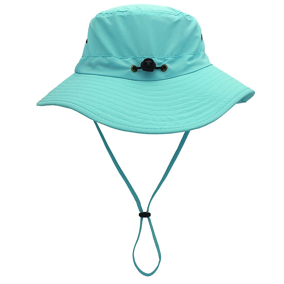 LLmoway Outdoor UPF50+ Summer Sun Cap Lightweight Packable Dry Fit Bora Boonie Hat with Cords Aqu Aqua Blue
