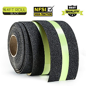 Anti Slip Grip Tape, Non-slip Traction Tapes with Glow in the Dark Reduce the Risk of Slipping for Indoor or Outdoor Stair Tread Step and Other Slippery Surfaces - Keeps You Safe, 2 Inch x 16.4 Foot