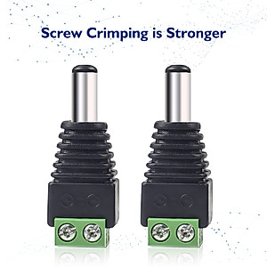 ThePoEstore 20 Pcs DC 12V 5A Power Jack Male Plug Adapter Barrel Connector 5.5 x 2.1mm for CCTV, Security Camera, LED Strip - Ideal for Fan, AC, Charger