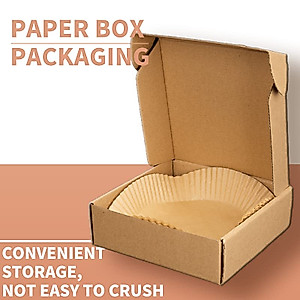 Rasfihip Air Fryer Disposable Paper Liners, Square 100 Pieces, 6.3 Inch, Raw Wood Pulp,Baking Paper Waterproof and Oil Proof(6.3 Inch)