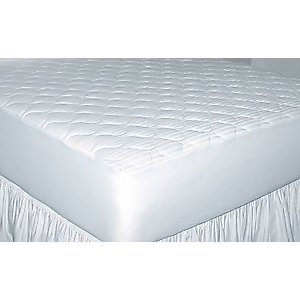 Newpoint Home Deluxe 250-Thread-Count Cotton Damask Stripe California King Mattress Pad White