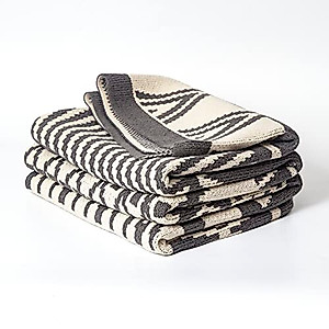 BlossoME Grey & White Knit Throws 50”*66” /Multi-Geometric Pattern Thermal Knit Throws for All-Seasons/Decorative Throw Blankets for Couch, Sofas, Beds and Gifts