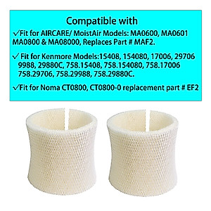 Bibolic MAF2 Replacement Humidifier Wicking Filter for Essick AIRCARE & Moist Air MA0800 MA0600 MA0601, Kenmore Part #15508, Noma Part# EF2 (2 Pack)
