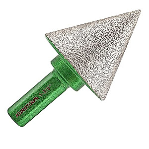 KURSTOL Diamond Cone Tile Bit - Diamond Countersink Drill Bit 1-3/8”(35mm) x Hex Shank Electric Drill,Beveling Chamfer Bit for Shaping Enlarging Cleaning Existing Holes of Granite Marble Porcelain