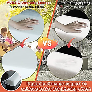 Toddler Booster Seat for Dining Table, VUEJIC Kids Waterproof Booster Seat, Double Safer Adjustable Straps&Non-Slip Bottom, Portable Travel Chair Cushion (Dark Grey)