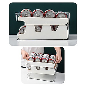 RUYICZB Soda Can Organizer for Refrigerator, 2-Layers Automatic Rolling Beverage Drink Can Storage Organizer, Beer Pop Can Organizer Dispenser Holder,Green