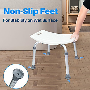 UNLICON- Shower Chair for Elderly Shower Seat for Inside Shower Tool-Free Shower Stool Small with 5 Adjustable Heights Bathtub Chairs for Disabled,Seniors