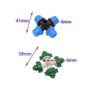 VIEUE Garden Drip Irrigation System Accessories Green Cross Spray Nozzle for Greenhouse (Color : Green)