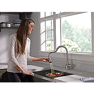 Moen CA87011SRS Single Handle Kitchen Faucet with Pullout Spray from the Kleo Collection, Spot Resist Stainless