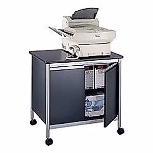Safco Products Deluxe Machine Stand 1872BL, Holds up to 200 lbs., Inside Shelf Storage, Double Doors