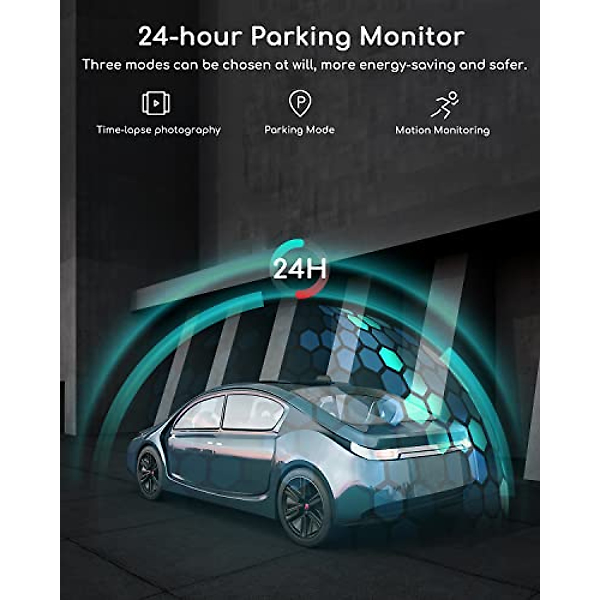 COOAU 2.5K Dash Cam Front and Rear Inside, 2.5K+1080P+1080P 3-Channel Dash Cam, Build-in GPS Wi-Fi, Dash Camera for Cars with Super IR Night Vision, 24-HR Parking Mode, Supports 512 GB Max (D50)