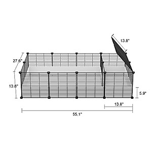 Guinea Pig Cage,Indoor Habitat Cage with Waterproof Plastic Bottom,Playpen for Small Pet Bunny, Turtle, Hamster