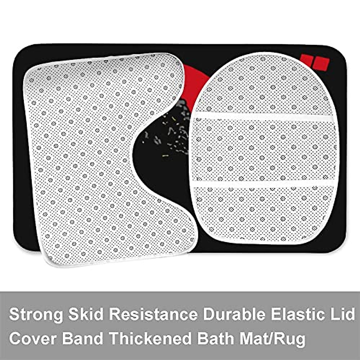 God-Zilla 4-Piece Shower Curtain Set, Shower Curtain, Non-Slip Carpet, Toilet Lid and Bath Mat, Good Looking and Durable, Suitable for Overall Bathroom Decoration