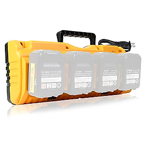 3.0A Fast Charging DCB104 Battery Charger Station for Dewalt Battery,Simultaneous Charging for 12V and 20V Max Battery, Compatible with DCB124 DCB126 DCB200 DCB205