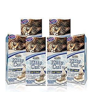 Alfapet Kitty Cat Pan Disposable, Sifting Liners- 60 count + 1 Transfer Liner-For Large, X-Large, Giant, Extra-Giant Size Litter Boxes-Included Rubber Band for Firm, Easy Fit - Pack of 6