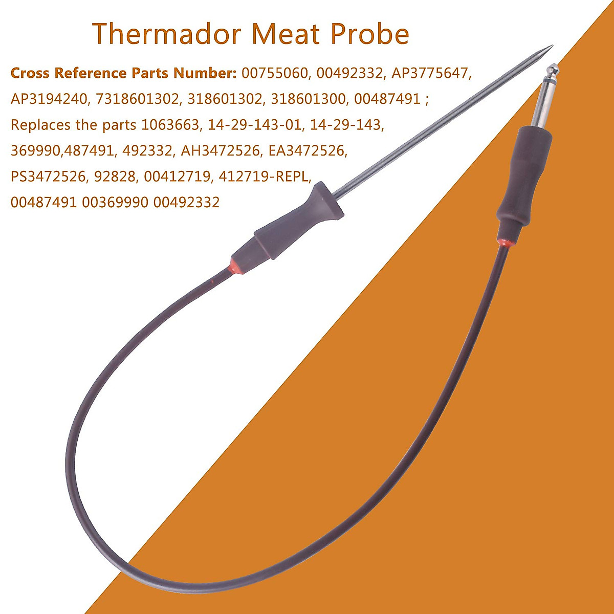 00755060 Meat Probe Thermometer Compatible with Thermador, Bosch, BSH Range Stove, Oven, Grill, Baker,Replace 492332 00492332