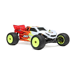 Losi 1/18 Mini-T 2.0 2 Wheel Drive Stadium RC Truck Brushed Ready to Run Battery Receiver Charger and Transmitter Included Red/White LOS01015T1