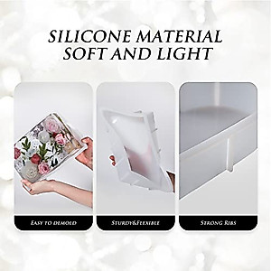 ISSEVE Large Resin Molds, Rectangle Silicone Molds for Resin Casting, Epoxy Resin Molds for Flower Preservation, DIY Personalized Resin Crafts with Bouquet, Home Decor, Wedding Gift