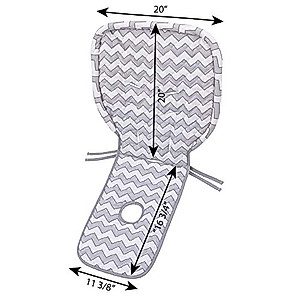 Sumersault – Soft Gray and White Chevron High Chair Pad | Easy to Install Replacement Cushion | Fits Most 3-5 Point Harness High Chairs