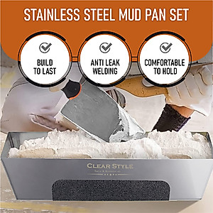 Clear Style Stainless Steel Mud Pan (14 Inch 2 Pack)