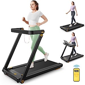 UREVO Walking Pad with Incline, 3 in 1 Portable Folding Treadmills for Home/Office, 2.5 HP Under Desk Treadmill, Large Running Area, Remote Control, LED Display